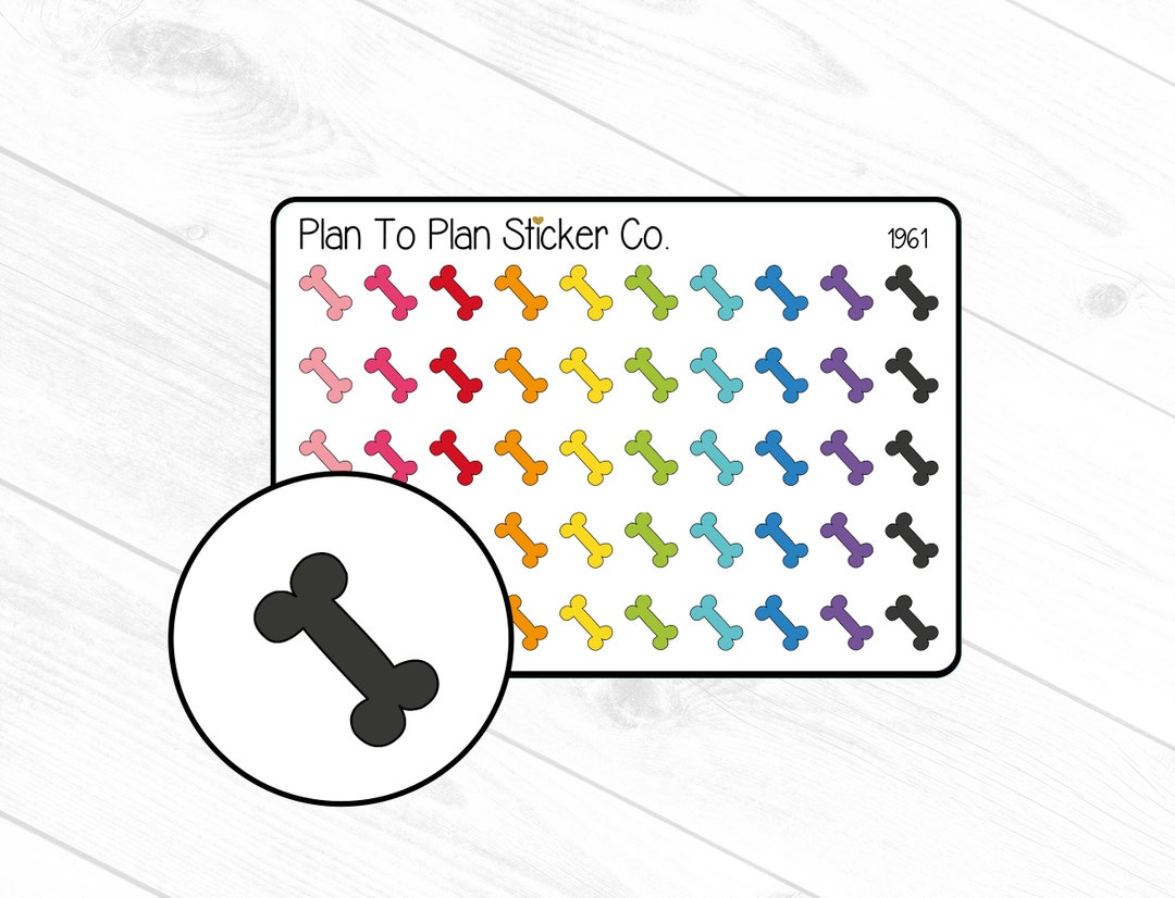 1961~~dog Bones Planner Stickers. - Etsy
