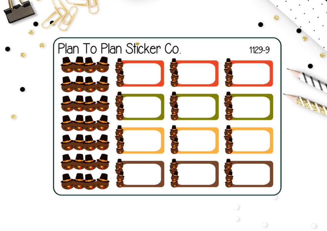 1129-9turkey Boxes & Dividers Planner Stickers. - Etsy