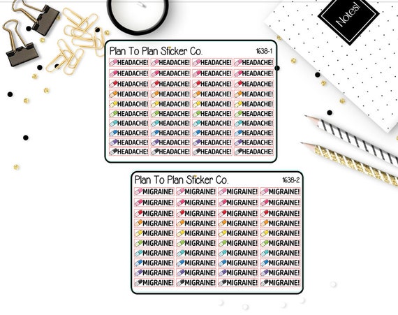 1638headache/migraine Tracker Planner Stickers. - Etsy