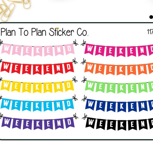 Weekend Banners Printable Planner Stickers for Erin Condren - Etsy