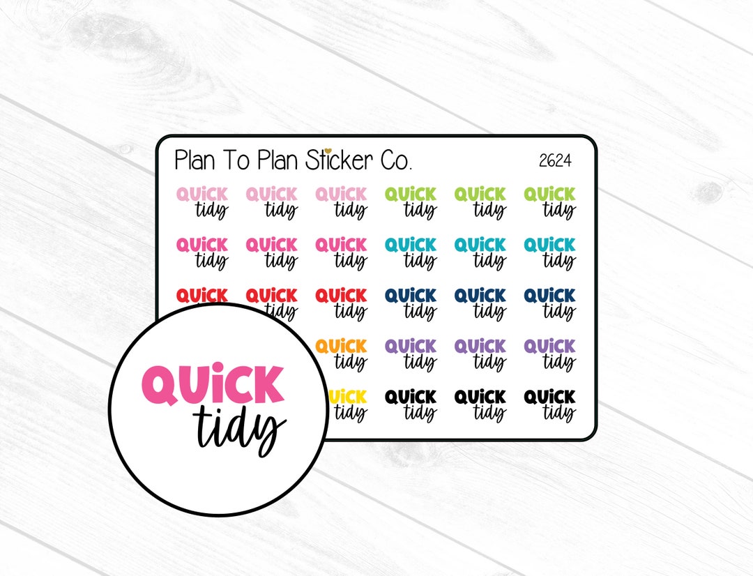 2624~~quick Tidy Planner Stickers. - Etsy