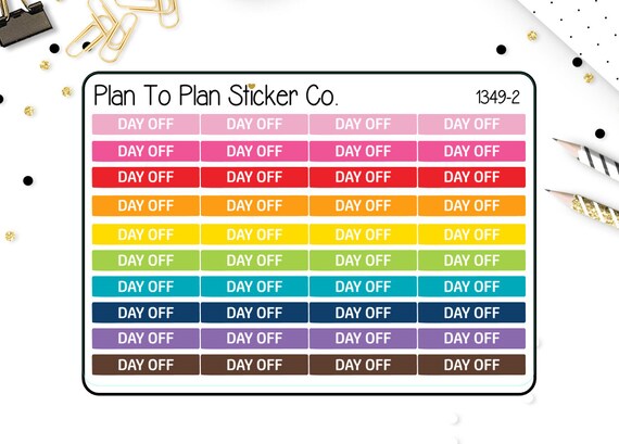 1349-2 Day off Header/dividers Planner Stickers - Etsy