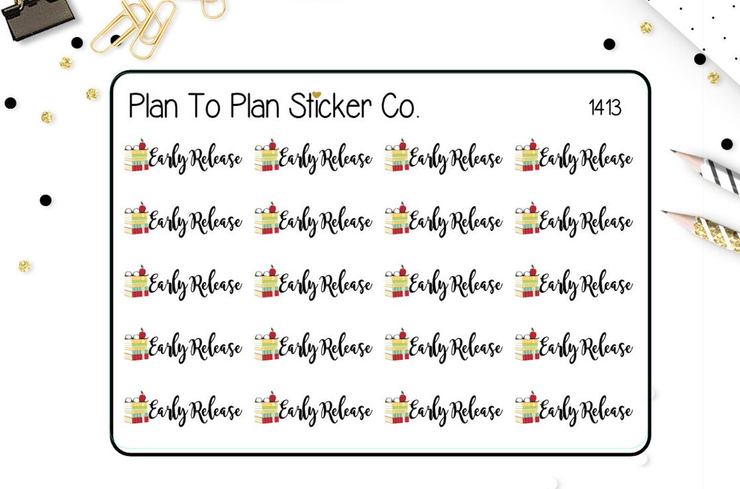 1413early Release School Tracker Planner Stickers. - Etsy