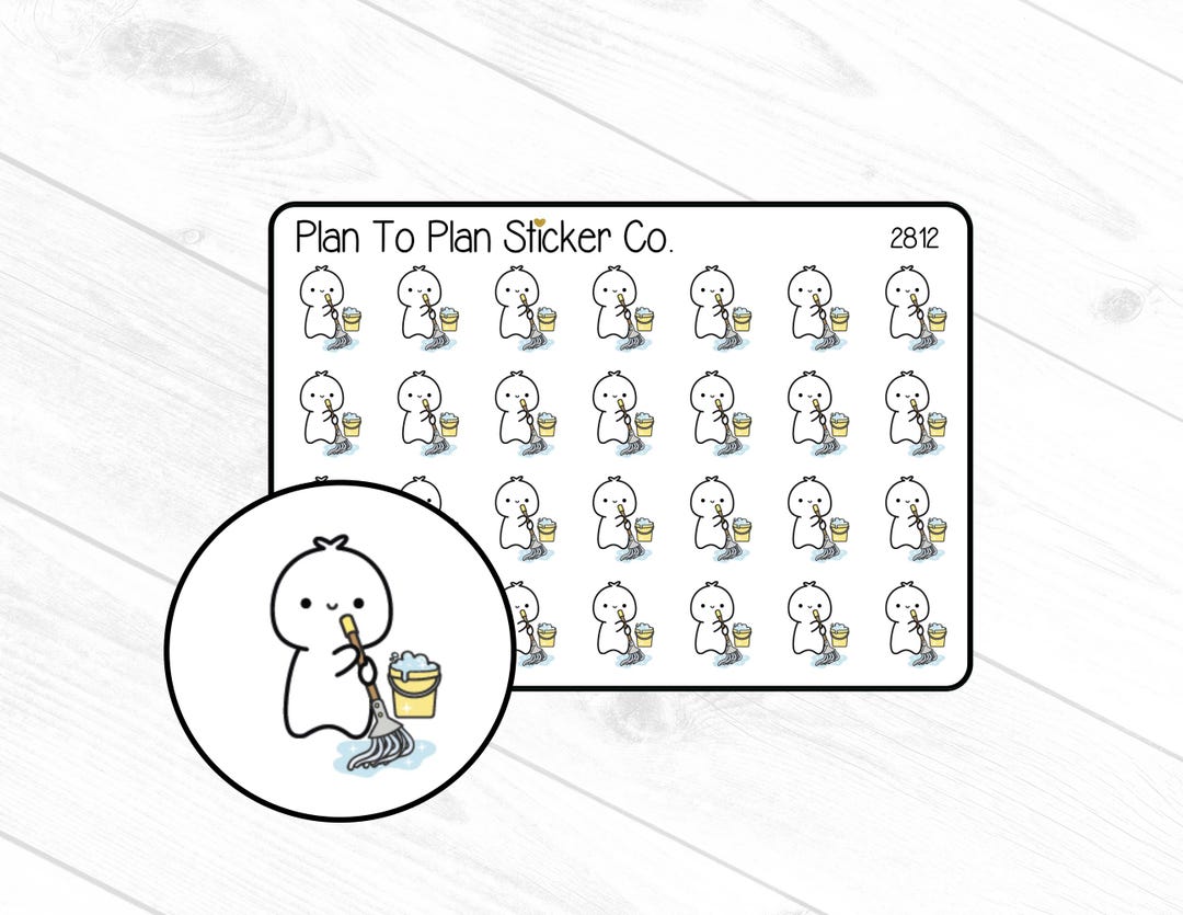 2812~~mopping Planner Stickers. - Etsy