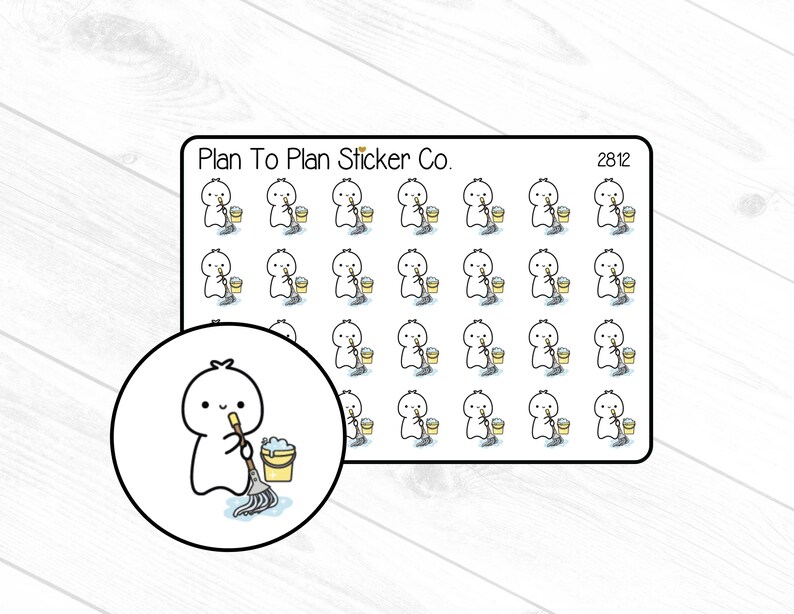 2812~~mopping Planner Stickers. - Etsy