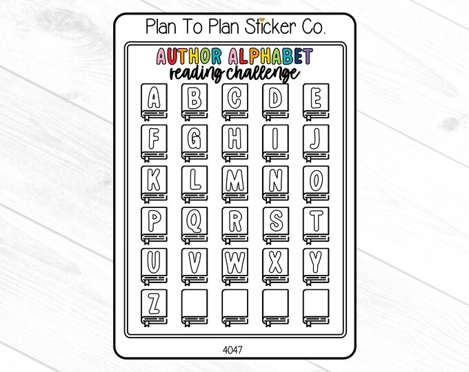Alphabet Reading Challenge Planner Stickers ABC Reading Planner ...