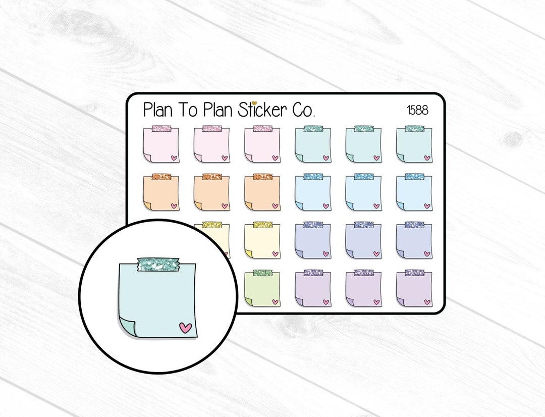 1588~~glitter Sticky Note Planner Stickers. - Etsy