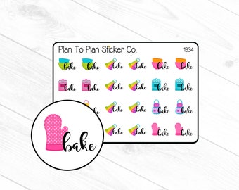 Baking Sticker Sheet, Planner Stickers, Cupcake Stickers, Kitchen ...
