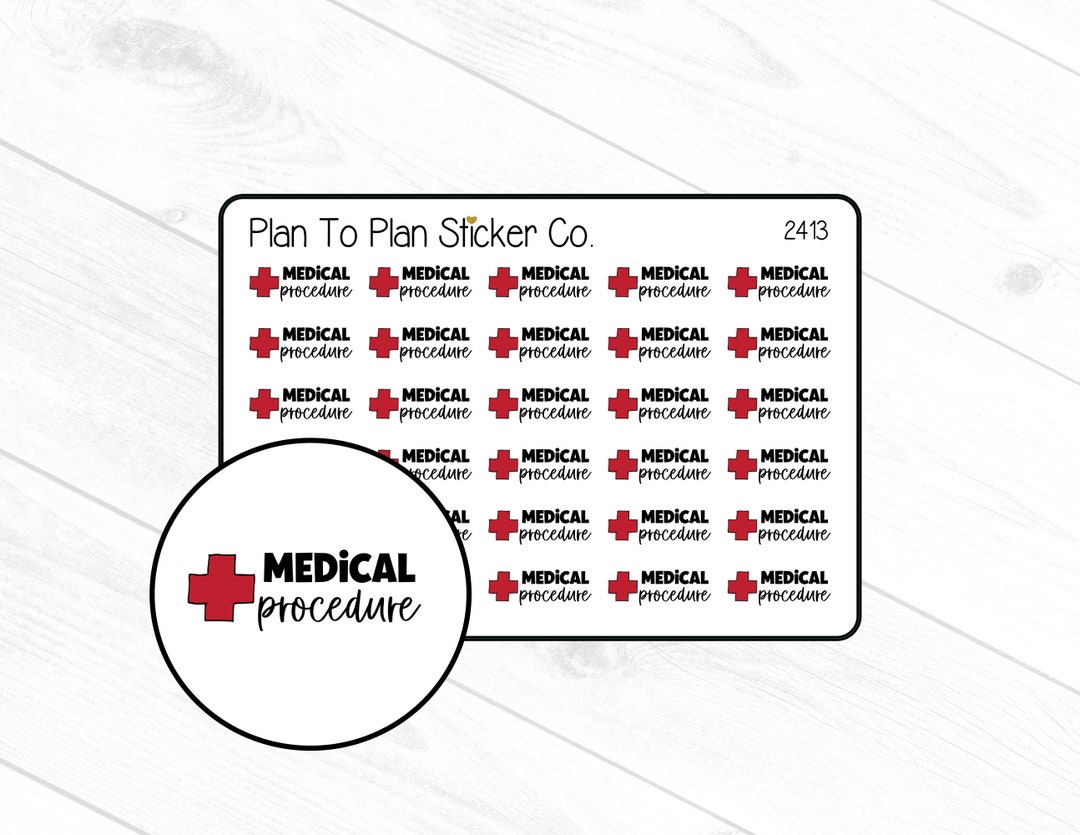 2413~~medical Procedure Planner Stickers. - Etsy