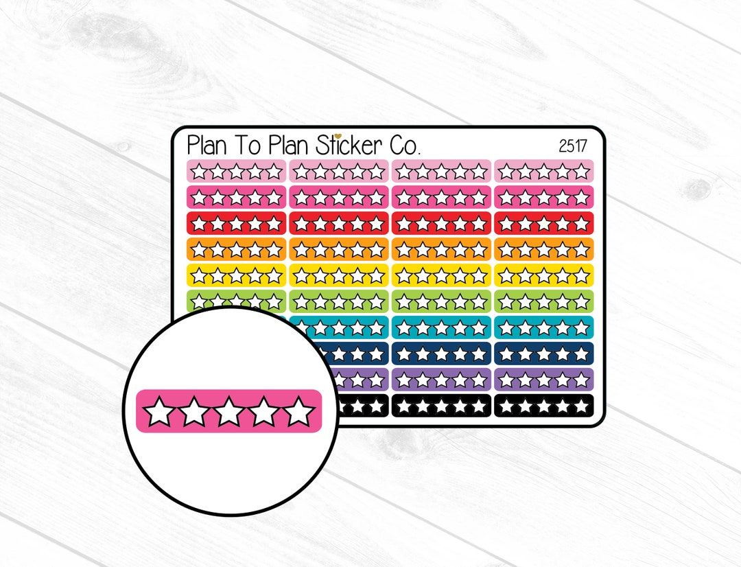 2517~~five Star Rating Planner Stickers. - Etsy