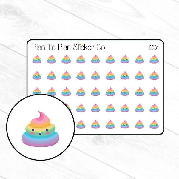 Rainbow Poop Emoji - Etsy