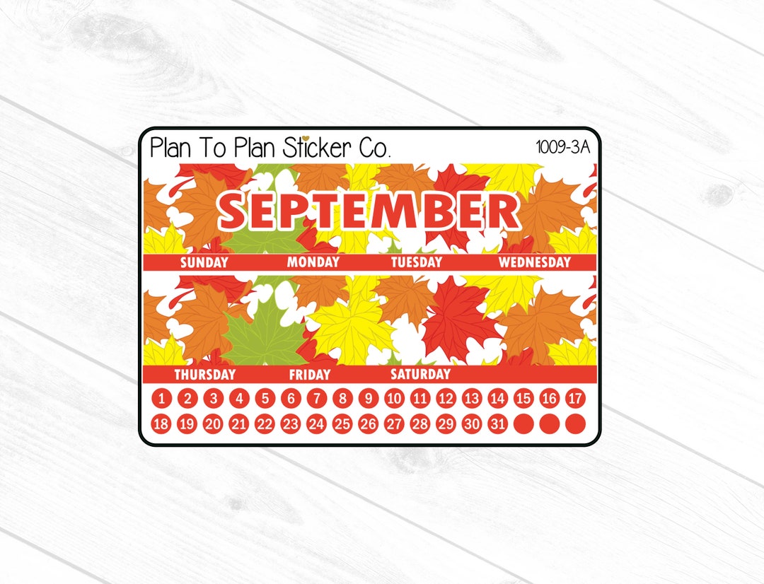 1009-3c~~september 8.5X11 Monthly View Planner Stickers. - Etsy