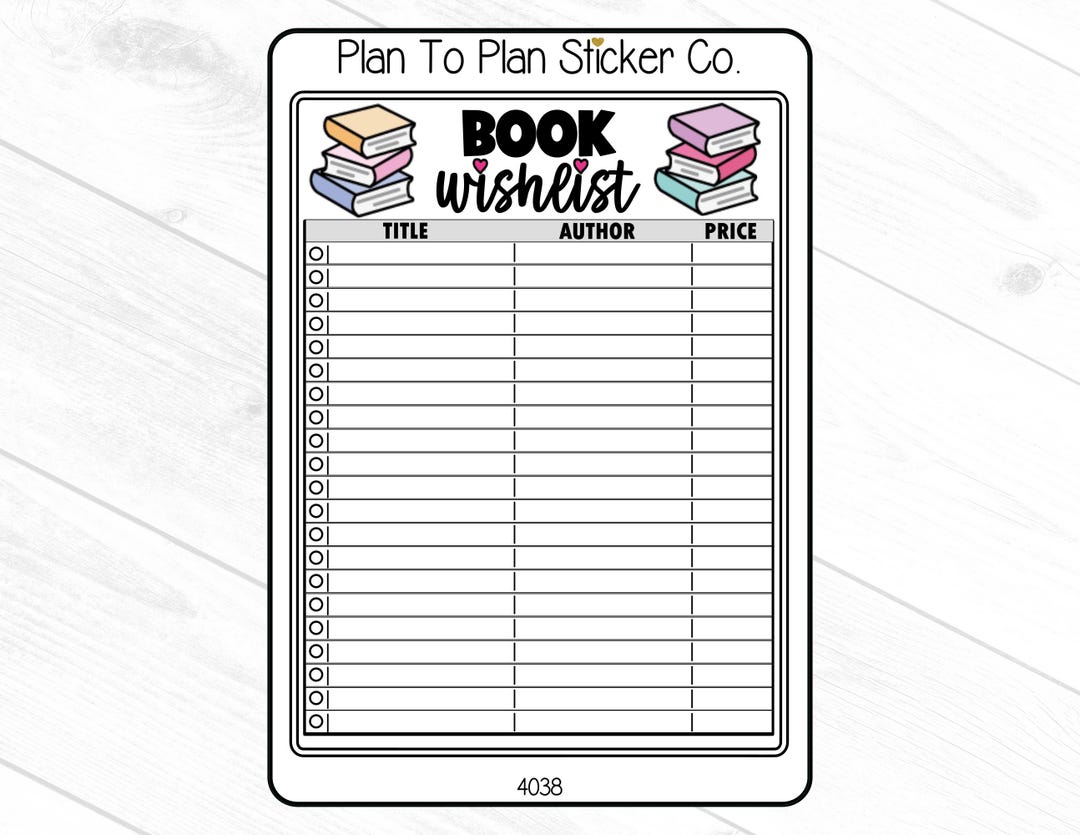 4038~~book Wish List Planner Stickers. - Etsy