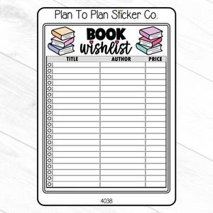 4038~~book Wish List Planner Stickers. - Etsy
