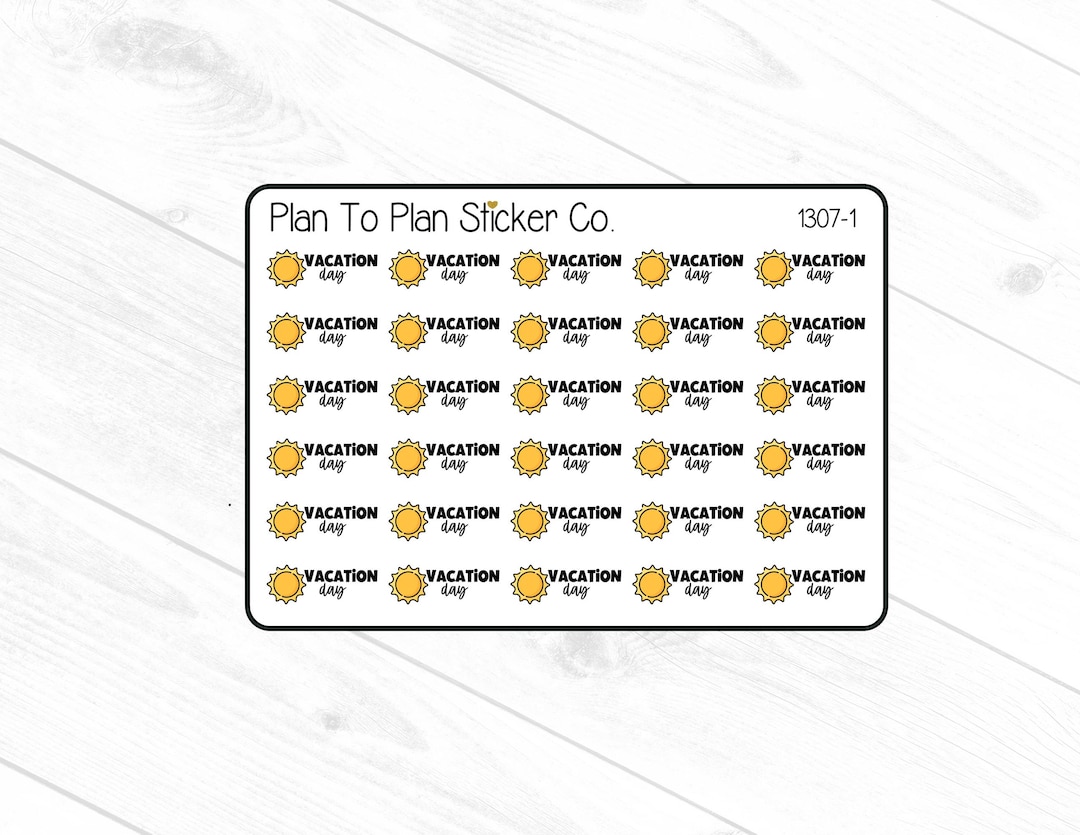 1307-1~~vacation Day Dots Planner Stickers. - Etsy