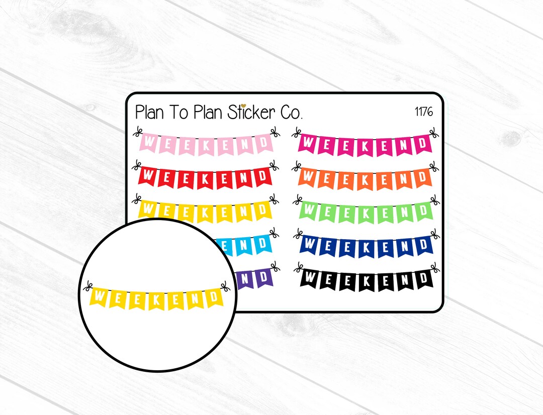 1176~~weekend Banner Planner Stickers. - Etsy
