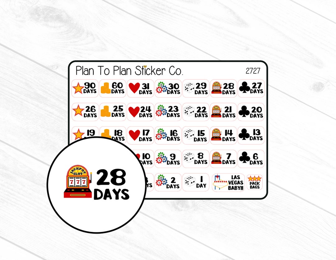 2727~~ Las Vegas Casino Countdown Planner Stickers. - Etsy