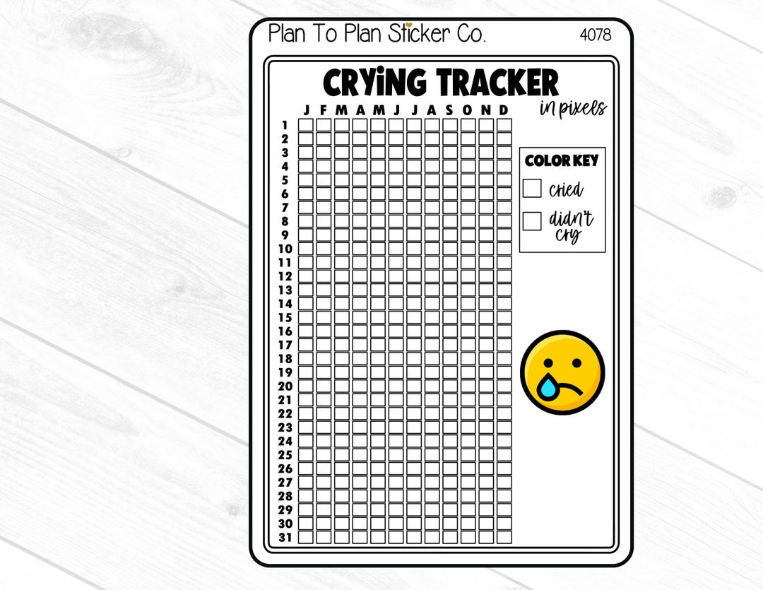 4078~~crying Tracker Planner Stickers. - Etsy