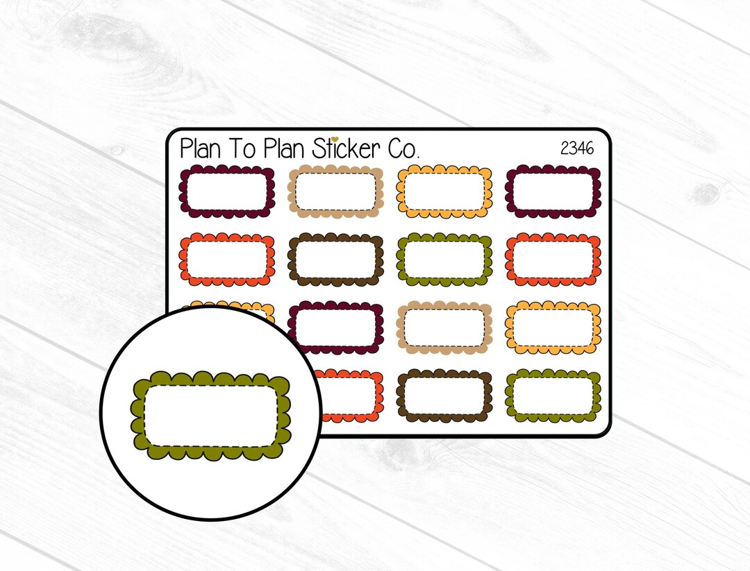 2346fall Scalloped Half Boxes Planner Stickers. - Etsy