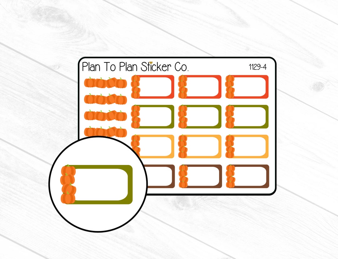 1129-4~~pumpkin Boxes & Dividers Planner Stickers. - Etsy