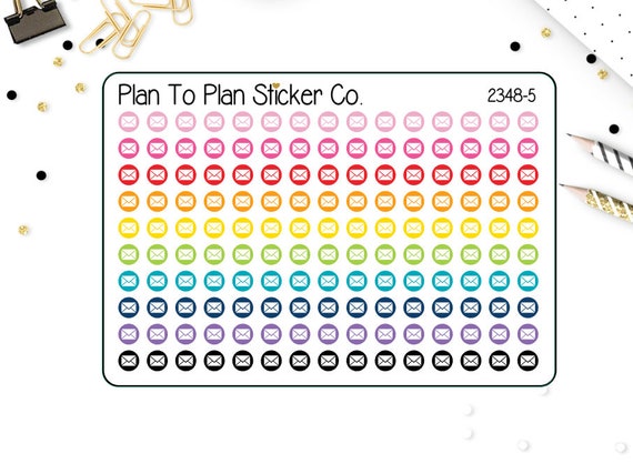2348-5envelope Tiny Icons Planner Stickers. - Etsy