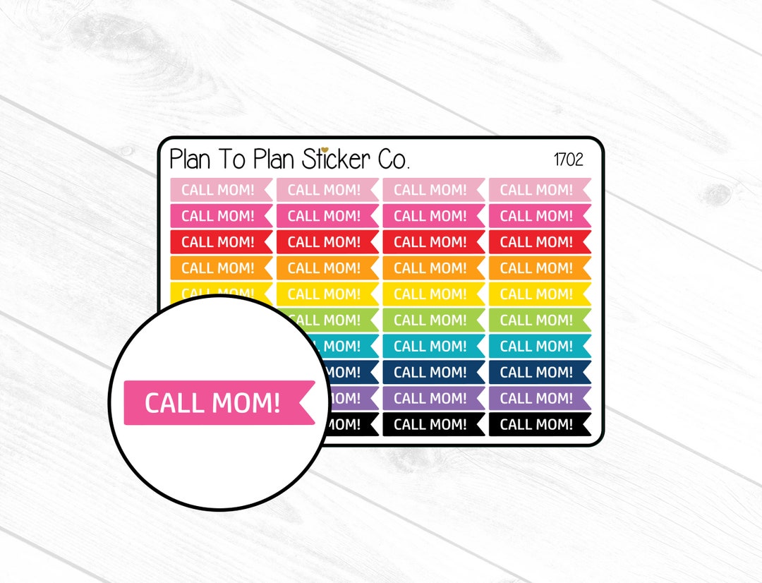 1702~~call Mom! Flags Planner Stickers - Etsy