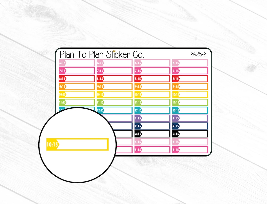 2625-2~~15 Minute Timed Labels Planner Stickers. - Etsy