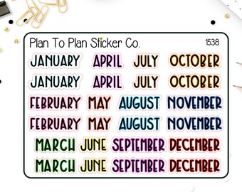 Months of the Year Mini Script Planner Stickers - Etsy