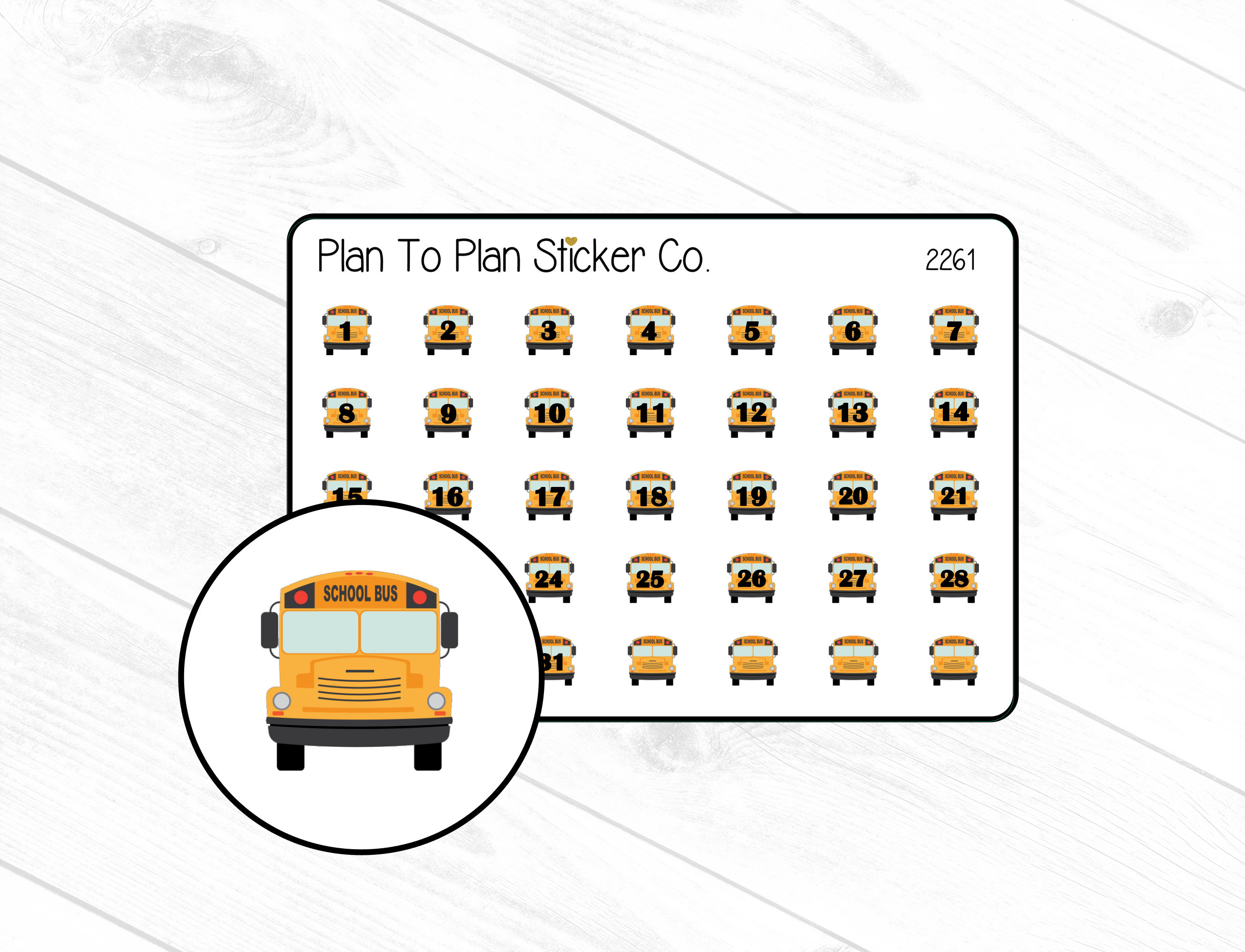 2261~~school Bus Date Cover Planner Stickers. - Etsy