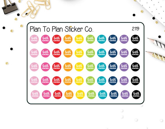 2119birth Control Reminders Planner Stickers. - Etsy