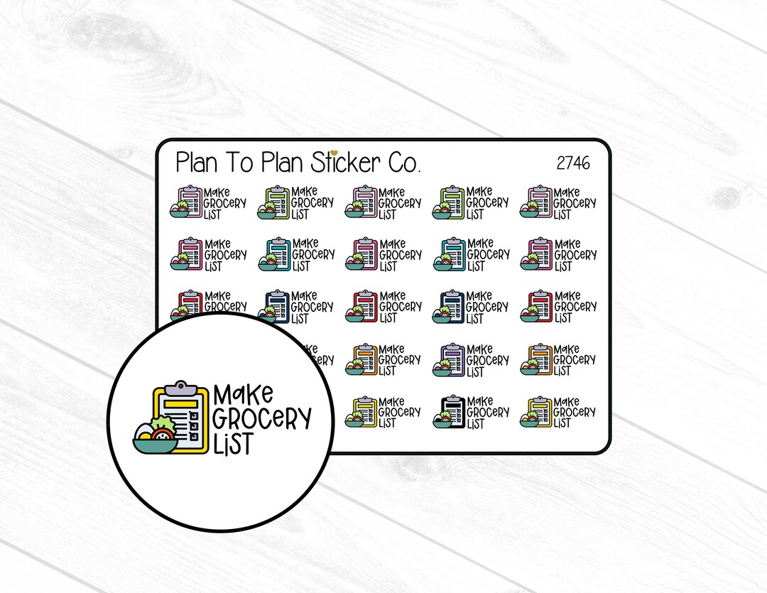 2746~~make Grocery List Planner Stickers. - Etsy