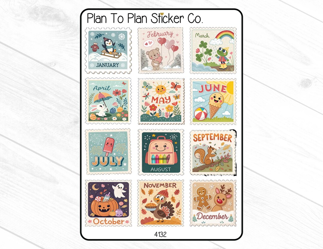 4132~~months of the Year Planner Stickers. - Etsy