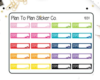 Daily Steps Tracker HORIZONTAL Planner Stickers Weekly - Etsy