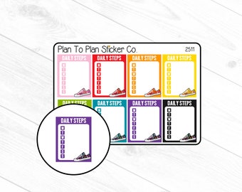Steps Planner Stickers: Fillable Tracker, Exercise, Walking (matte or ...