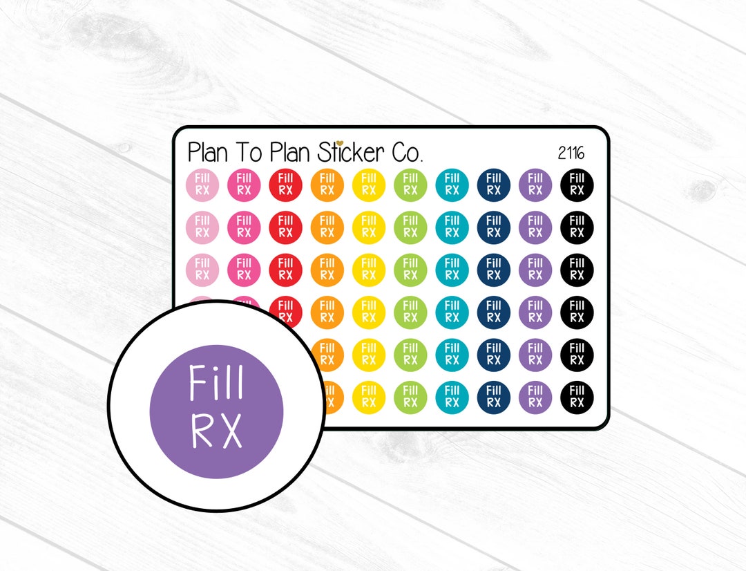 2116~~fill Rx Planner Stickers. - Etsy