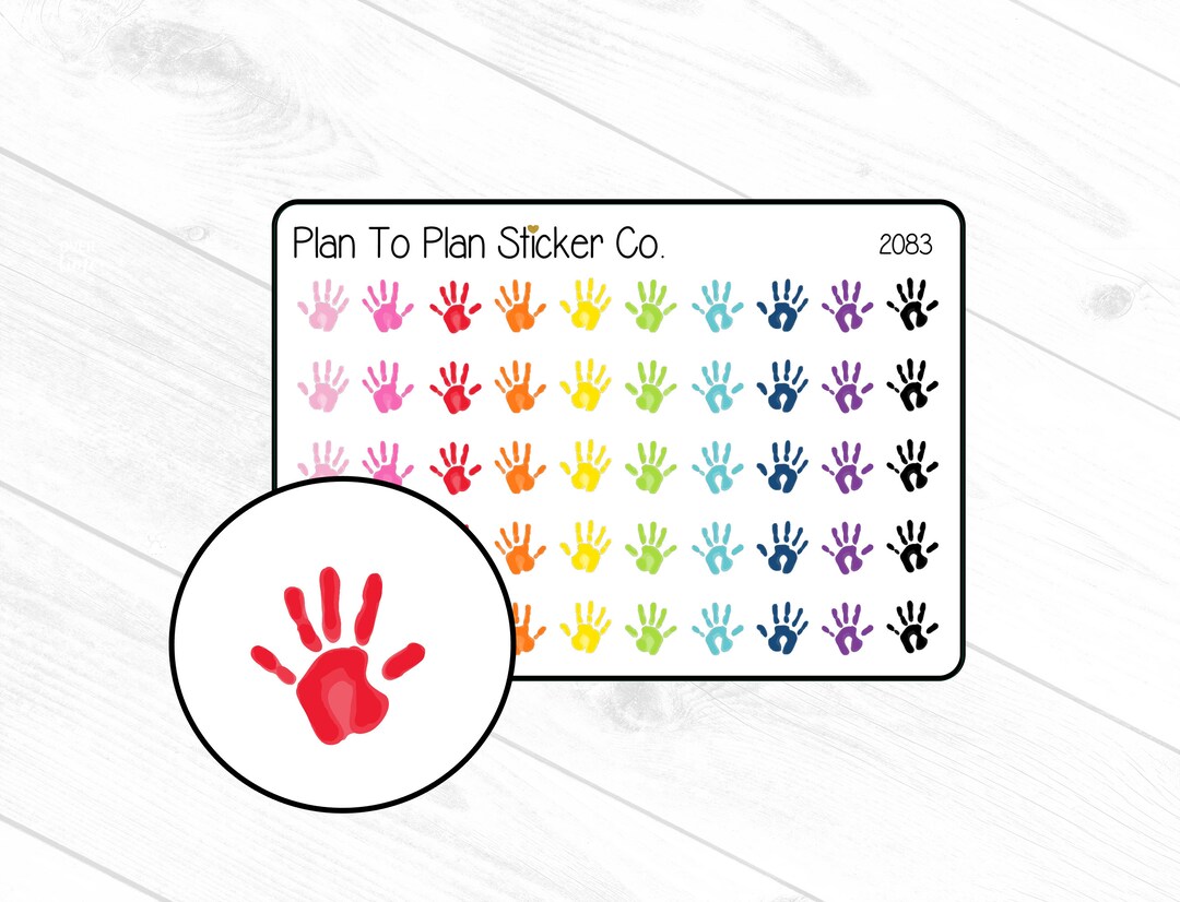 2083~~handprint Planner Stickers. - Etsy
