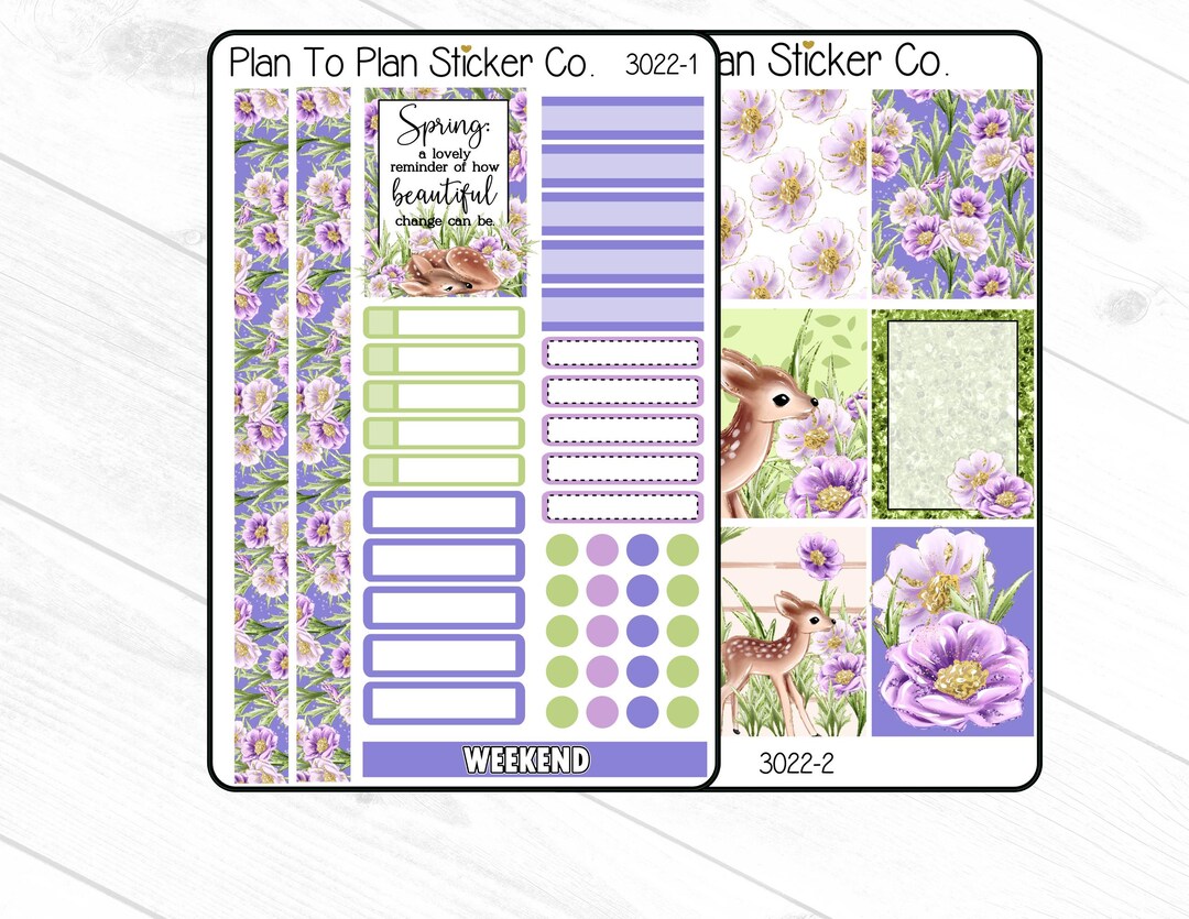 3022~~spring Meadows 6 PG. Weekly Kit Planner Stickers. - Etsy