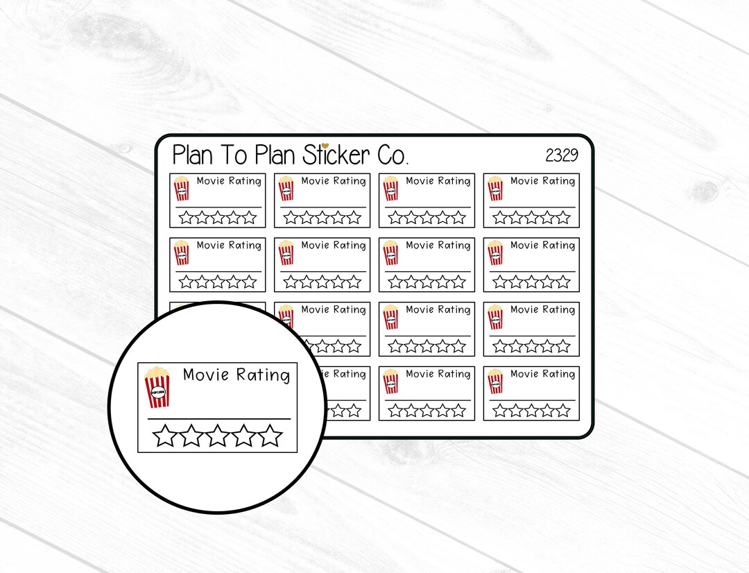 2329~~movie Rating Planner Stickers. - Etsy