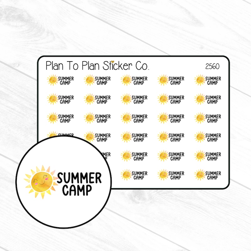 Summer Camp Stickers - Etsy