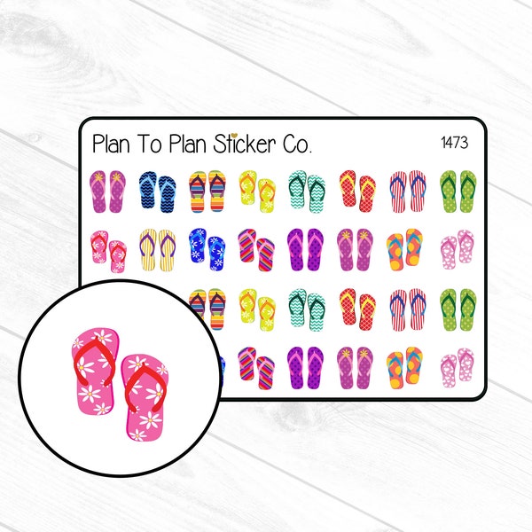 Flip Flop Stickers - Etsy