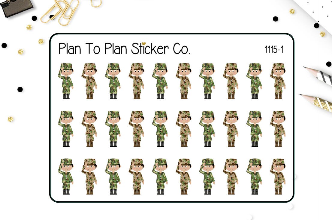 1115army Men/women Military Planner Stickers. | Etsy