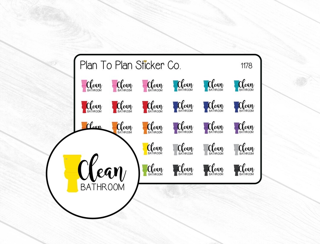 1178~~clean Bathroom Planner Stickers. - Etsy
