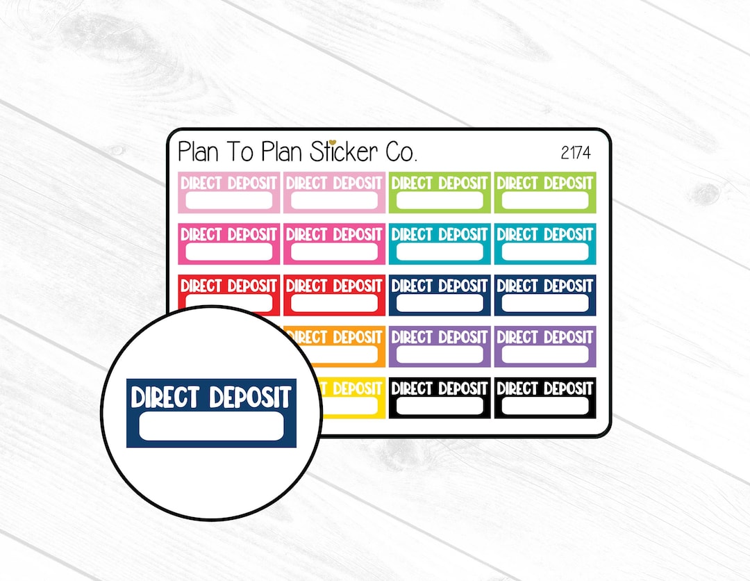 2174~~direct Deposit Planner Stickers. - Etsy