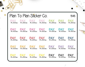 Money Bill Due Pay Day Planner Stickers Erin Condren Life - Etsy