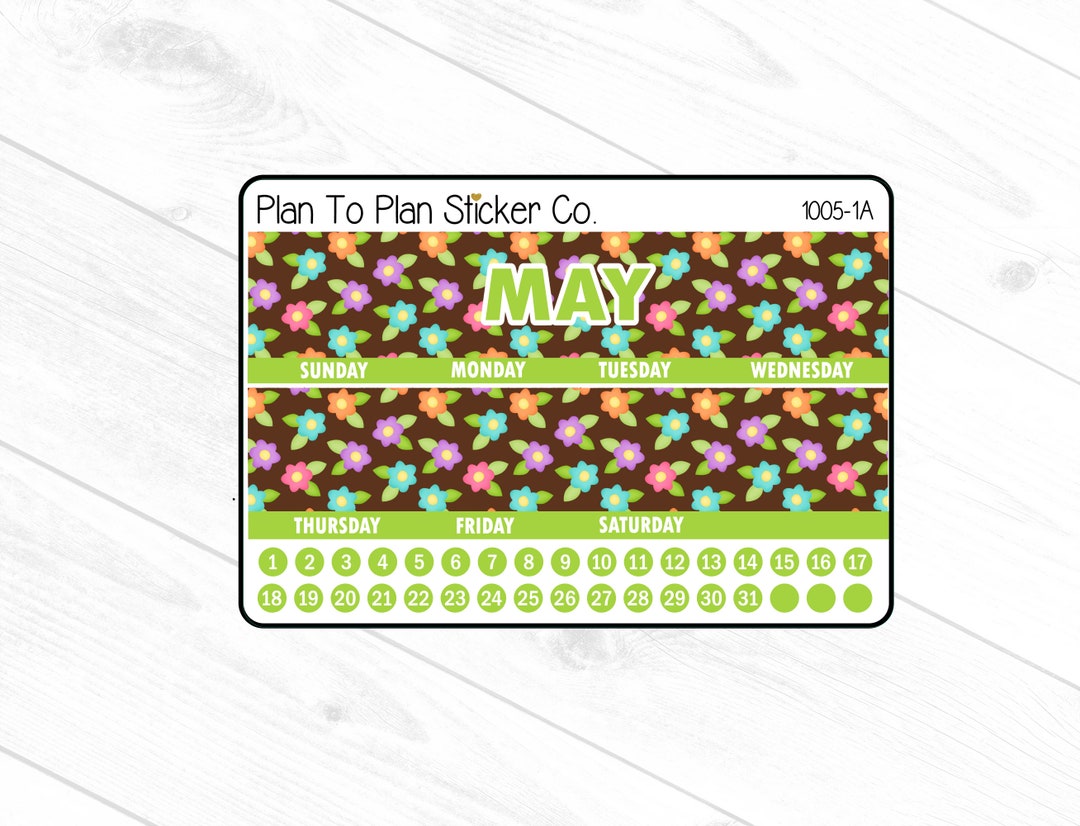 1005-1c~~may 8.5X11 Monthly View Kit Planner Stickers. - Etsy