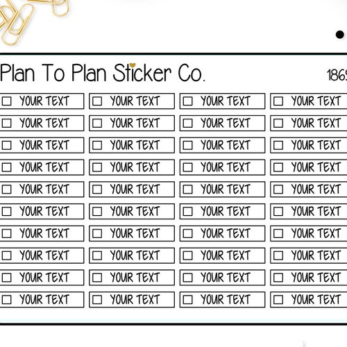 2067custom Text Check Boxes Planner Stickers | Etsy