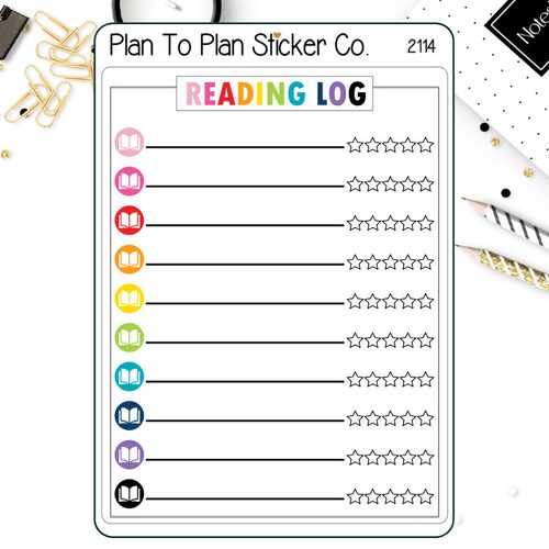 4005reading Log Tracker Planner Stickers. - Etsy