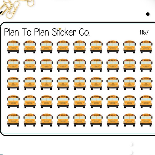 1167school Bus Planner Stickers. - Etsy