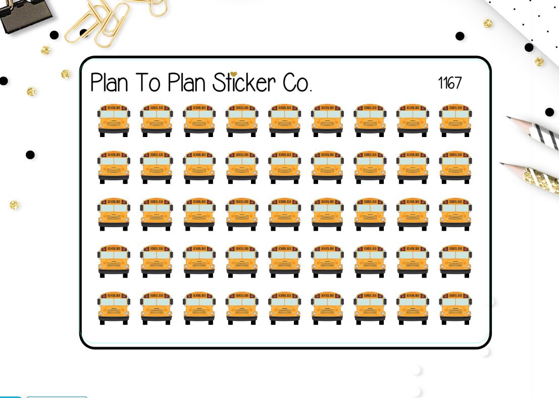 1167school Bus Planner Stickers. | Etsy