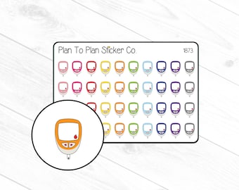 23 Cute Blood/glucose/diabetes Tracker Planner Stickers - Etsy